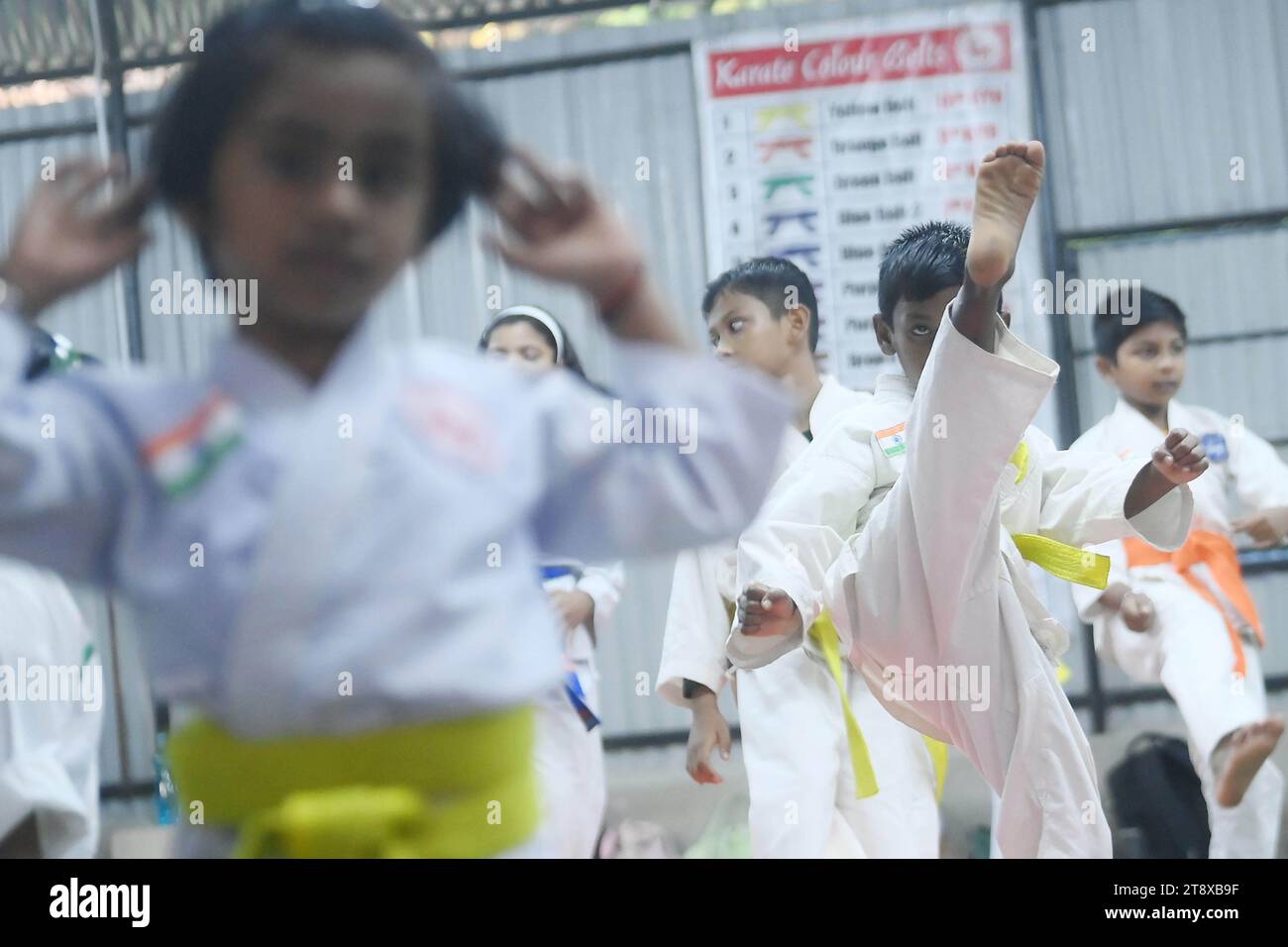 Des enfants, qui sont des étudiants de l'Association Shotokan Karate-Do ...
