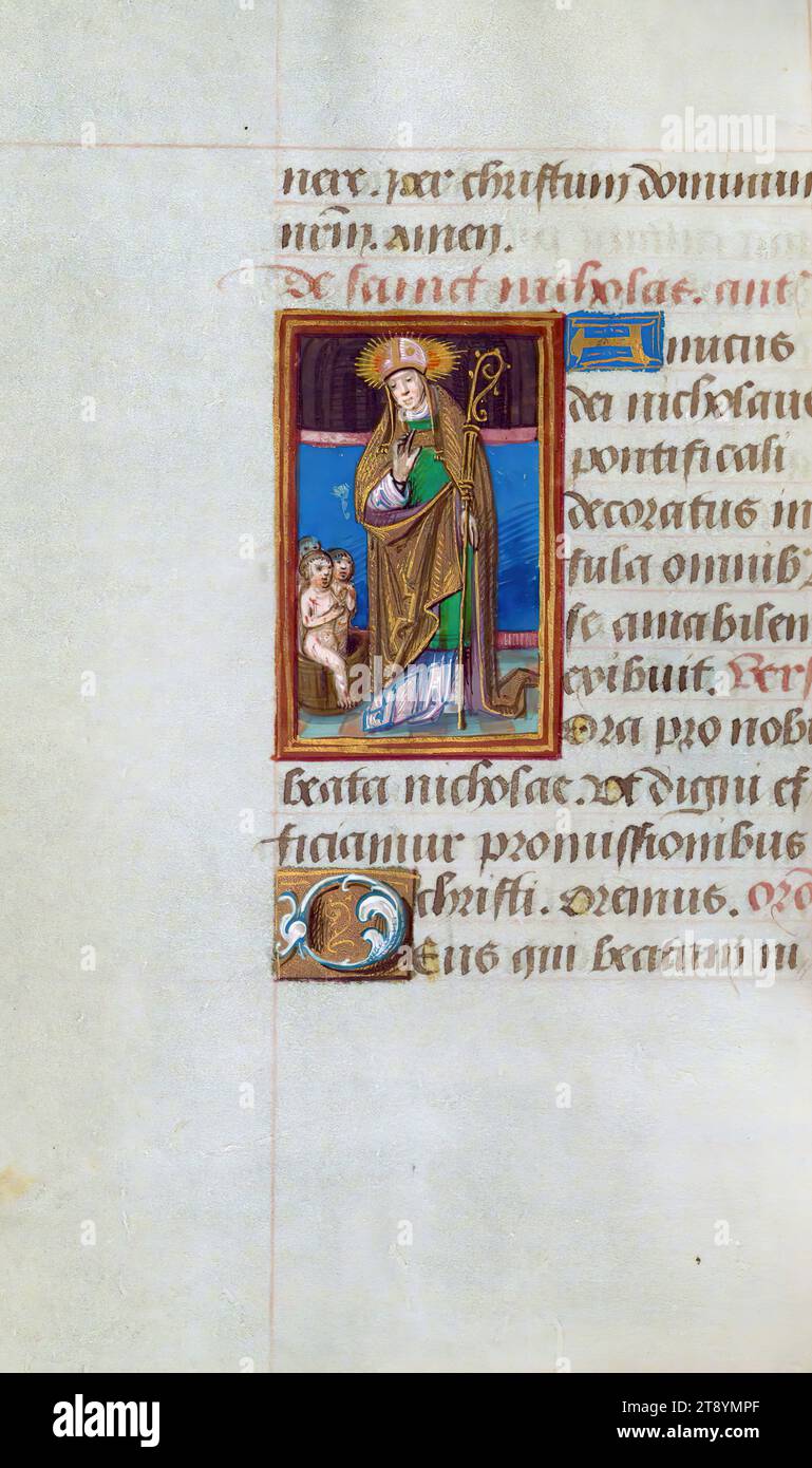 Livre des heures, St. Nicholas réanimant trois jeunes, ce Livre d ...