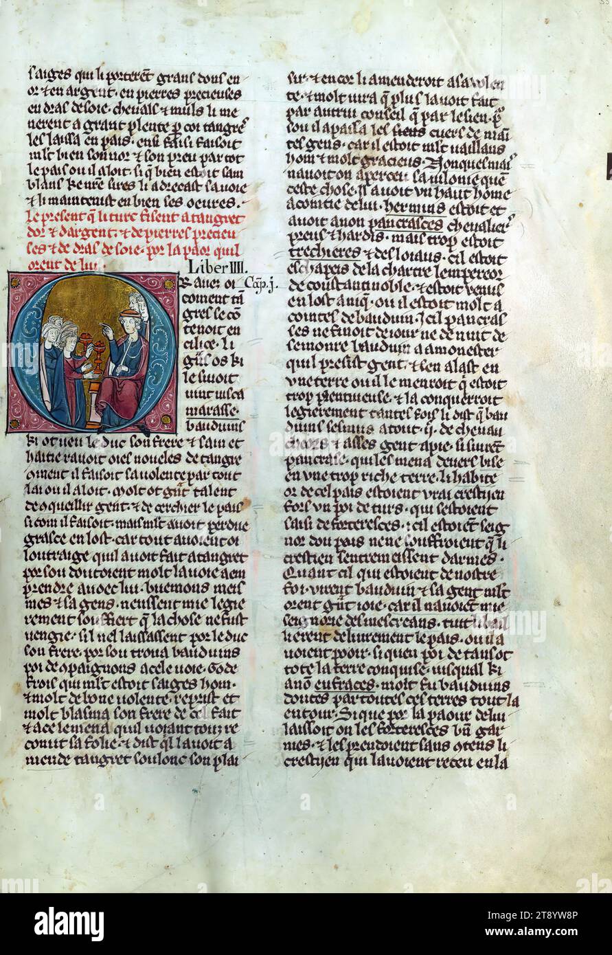 Histoire d'outre mer de Guillaume de Tyr, initiale 'O' avec Tancred ...