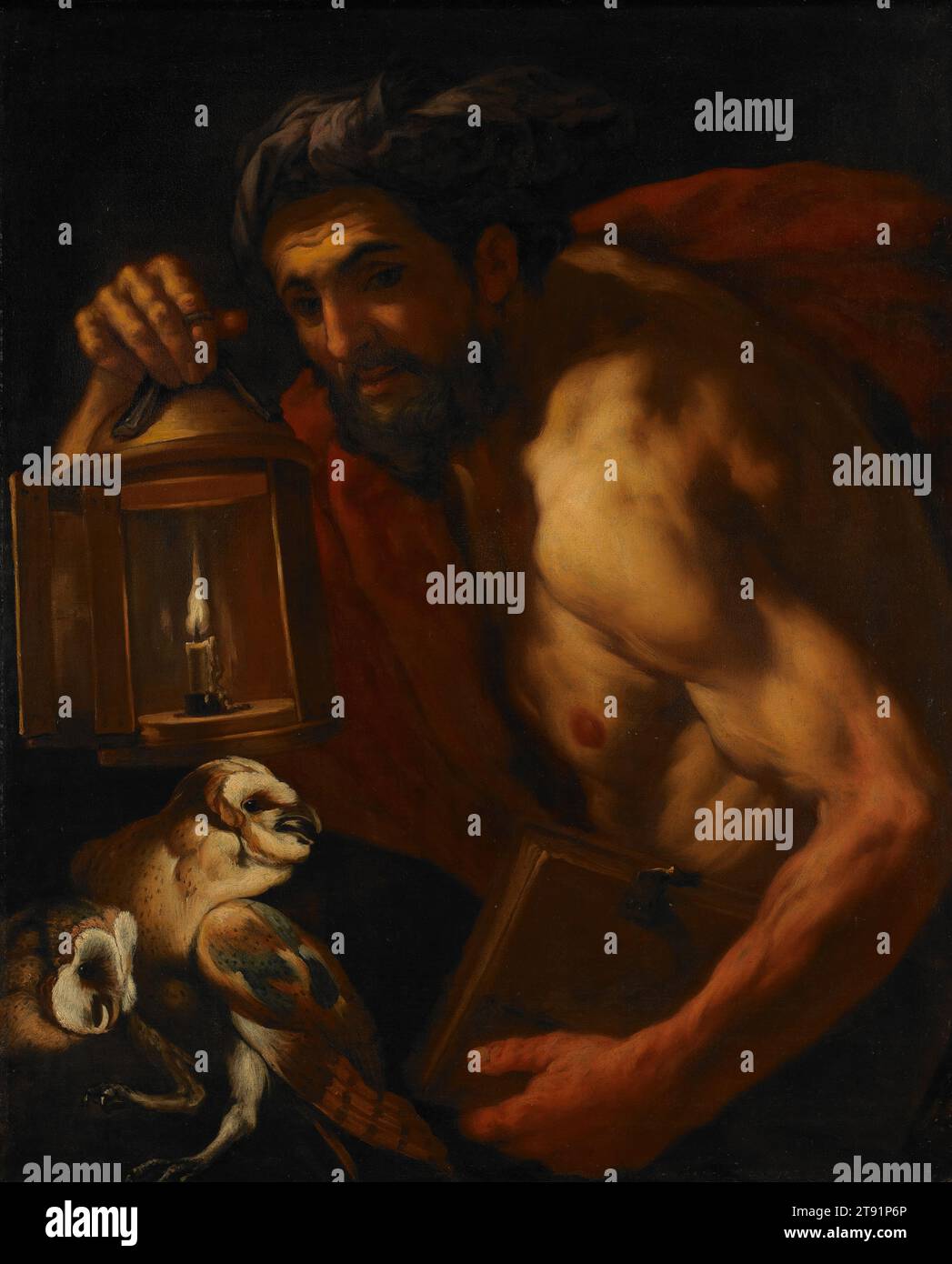 Diogène, 17e siècle, Johann Carl Loth, allemand, 1632-1698, 40 5/8 x 32 ...