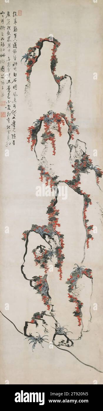 Jade rouge et corail, c. 1685, Cheng Yi, chinois, mi-fin du 17e siècle ...