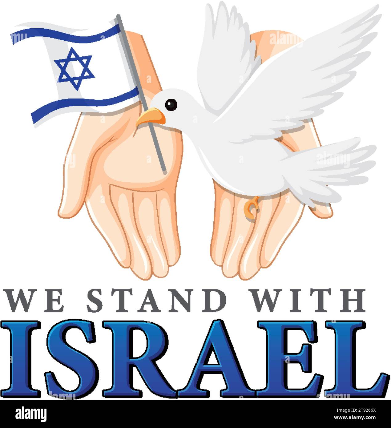 Une illustration de dessin animé vectoriel montrant le soutien à Israël ...