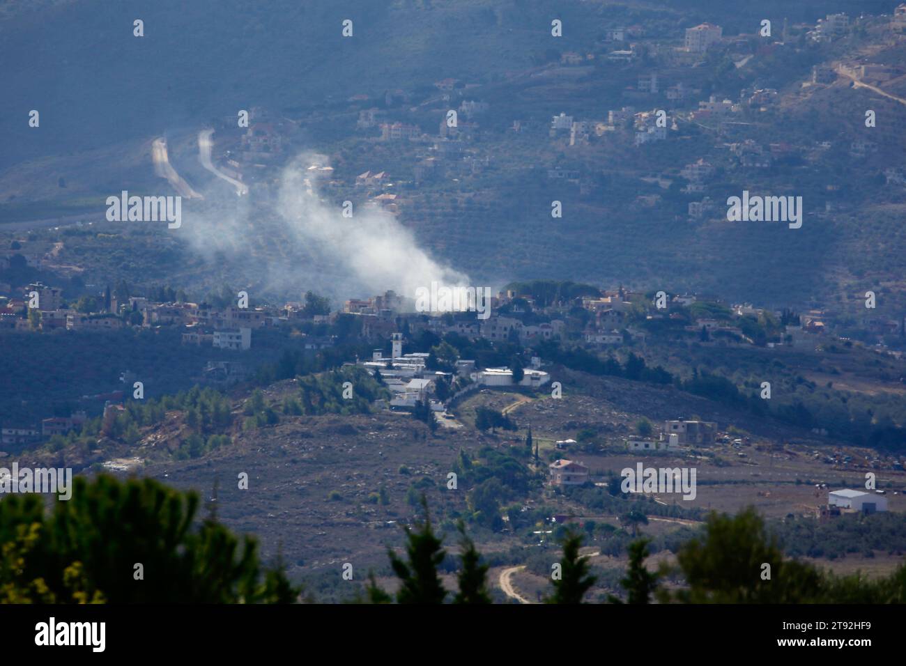 Marjayoun. 21 novembre 2023. Cette photo prise de Marjayoun, Liban, le ...