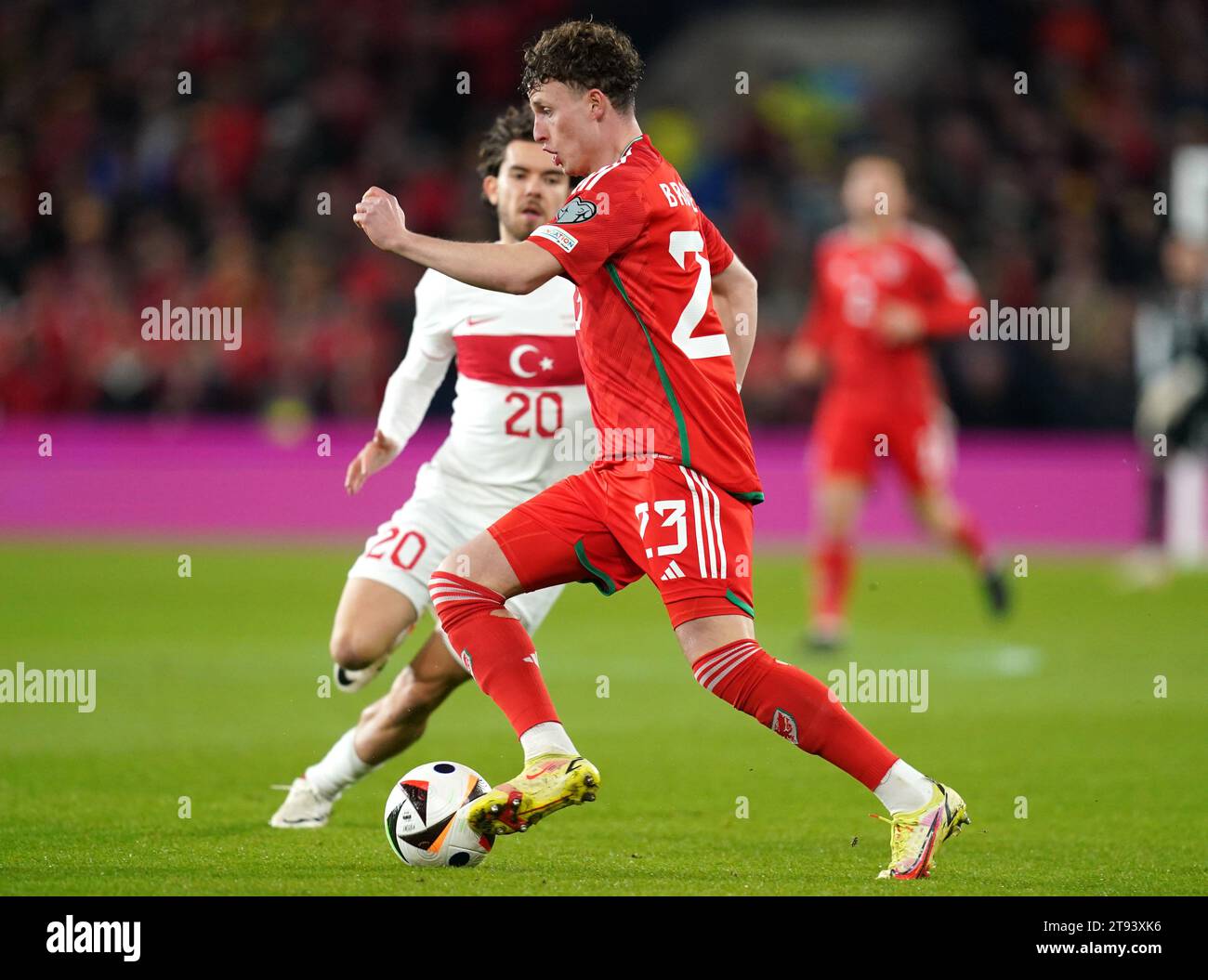 Nathan Broadhead du pays de Galles en action lors du match de ...