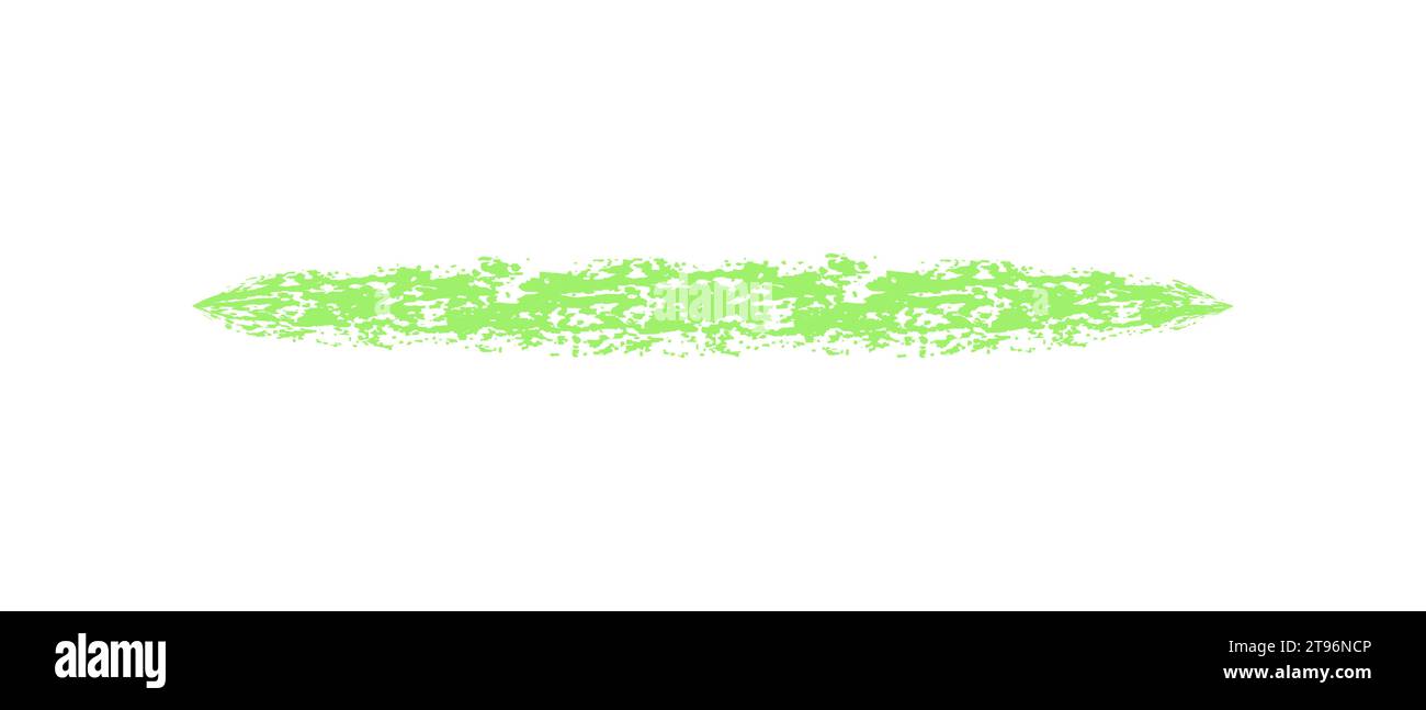 Simple ligne verte dessinée à la main avec du crayon de cire, de la ...