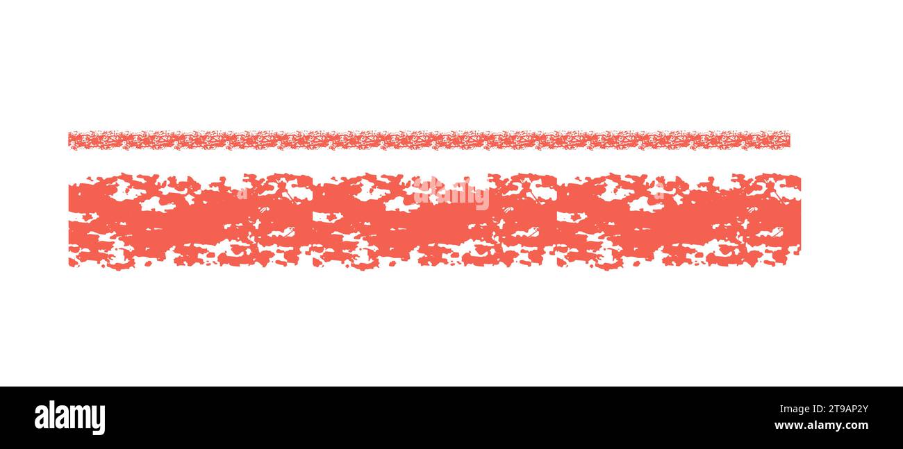 Double ligne simple dessinée à la main avec du crayon de cire, de la ...