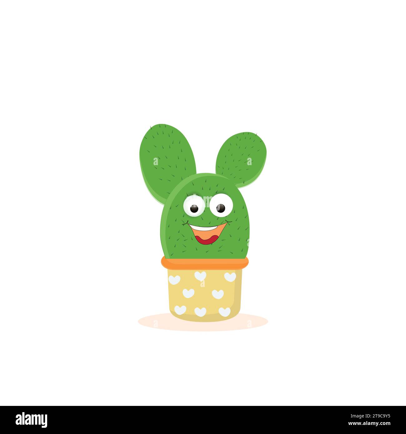 Mascotte de cactus mignon de dessin animé, personnages de cactus en pot ...