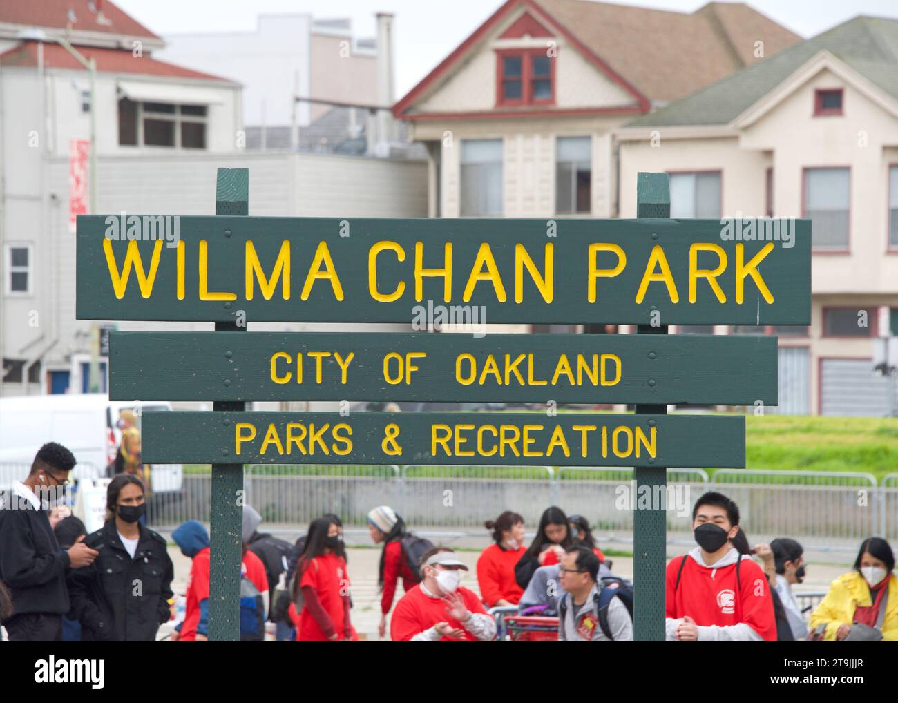 Oakland, CA - 29 janvier 2023 : signe au parc Wilma Chan. Wilma Chan a été la première femme et ...