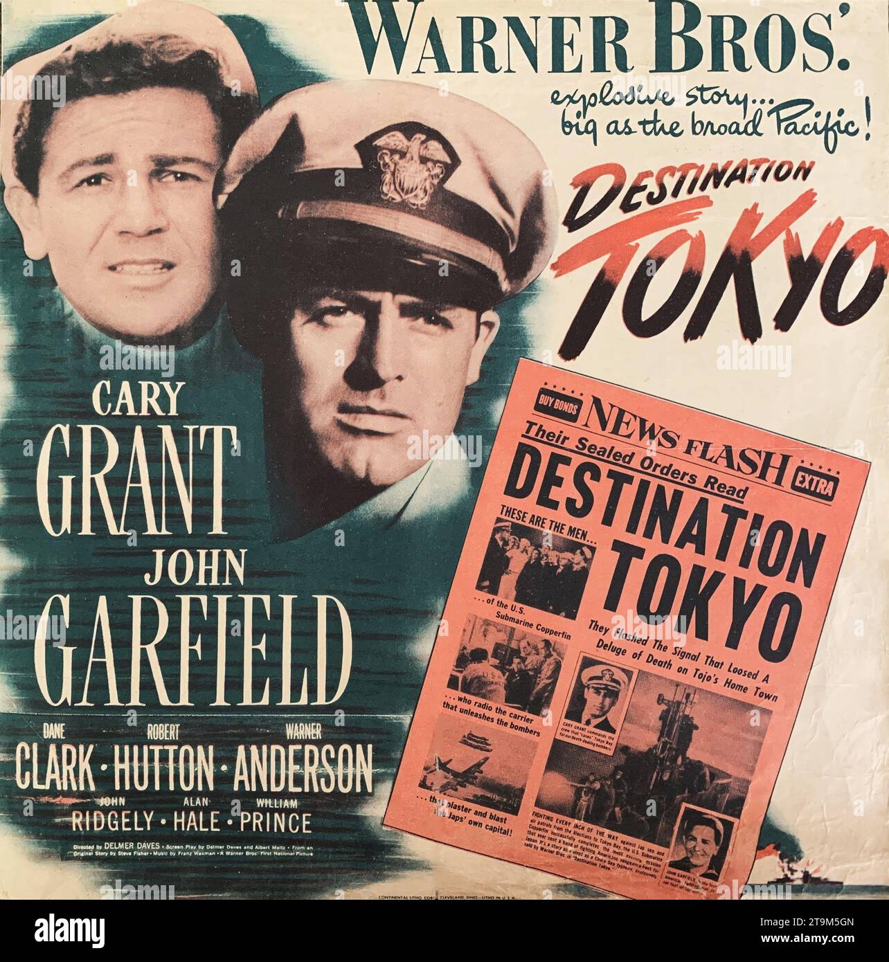 CARY GRANT et JOHN GARFIELD à DESTINATION TOKYO 1943 réalisateur DELMER ...