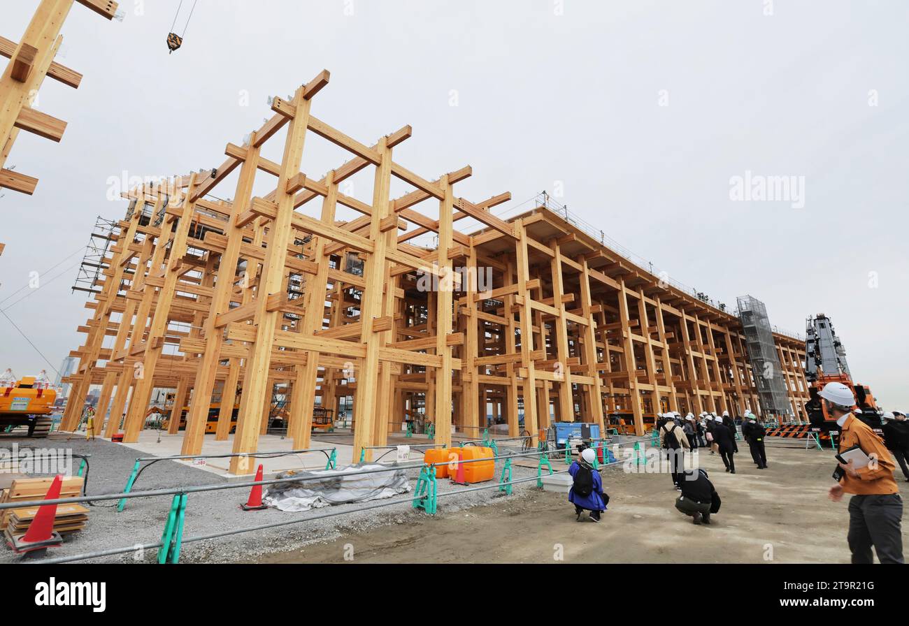 A structure called "Ring" where is under construction for the venue of ...