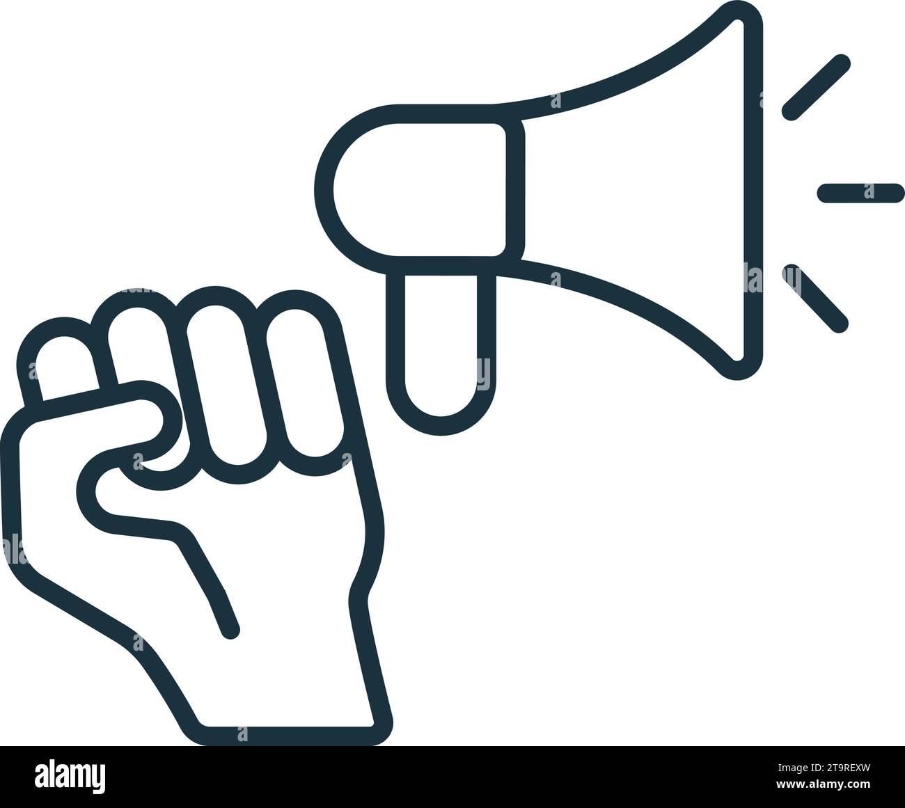 Les campagnes de plaidoyer décrivent l'icône. Signe simple monochrome ...