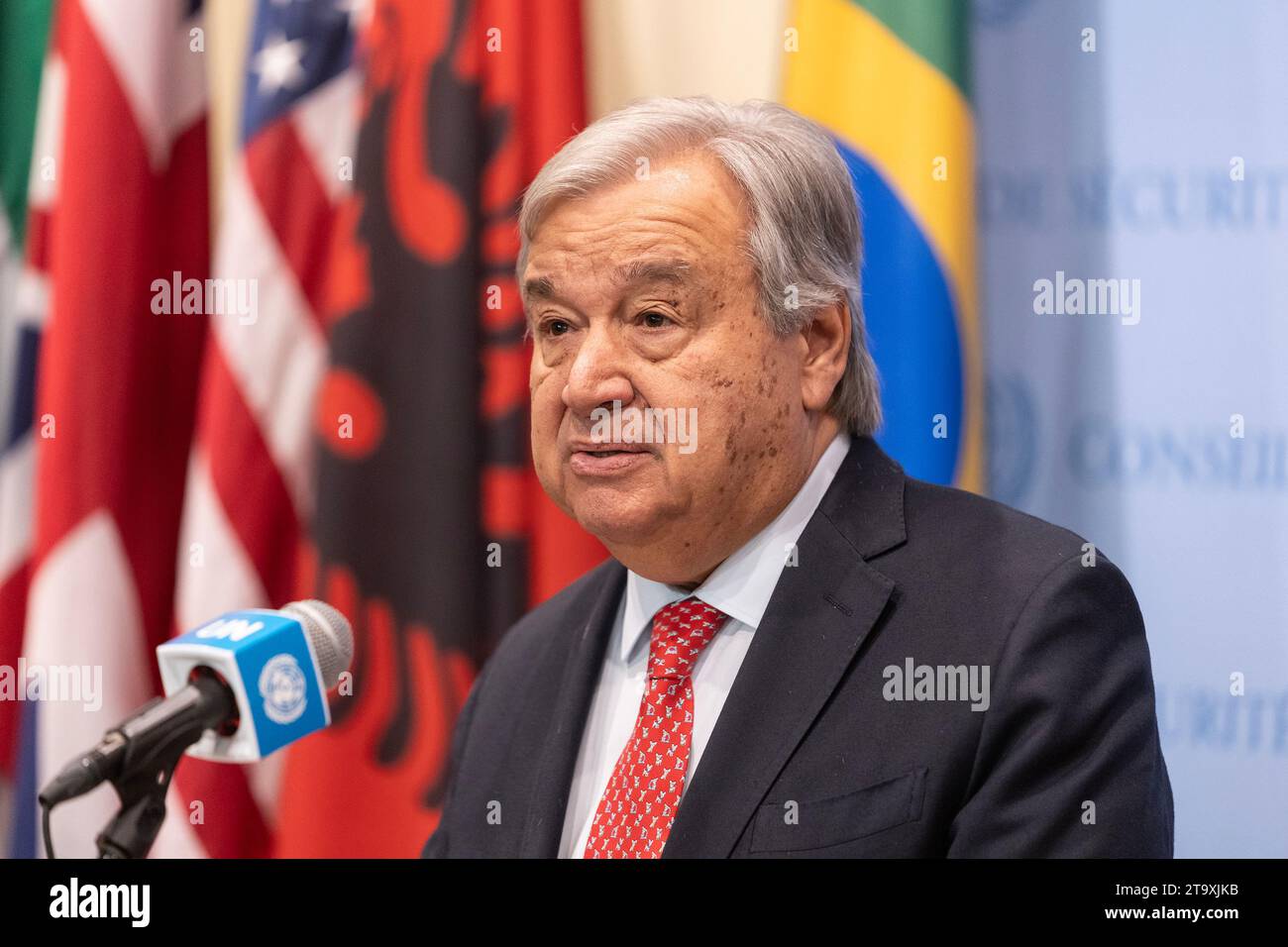 New York, États-Unis. 27 novembre 2023. Point de presse du Secrétaire ...