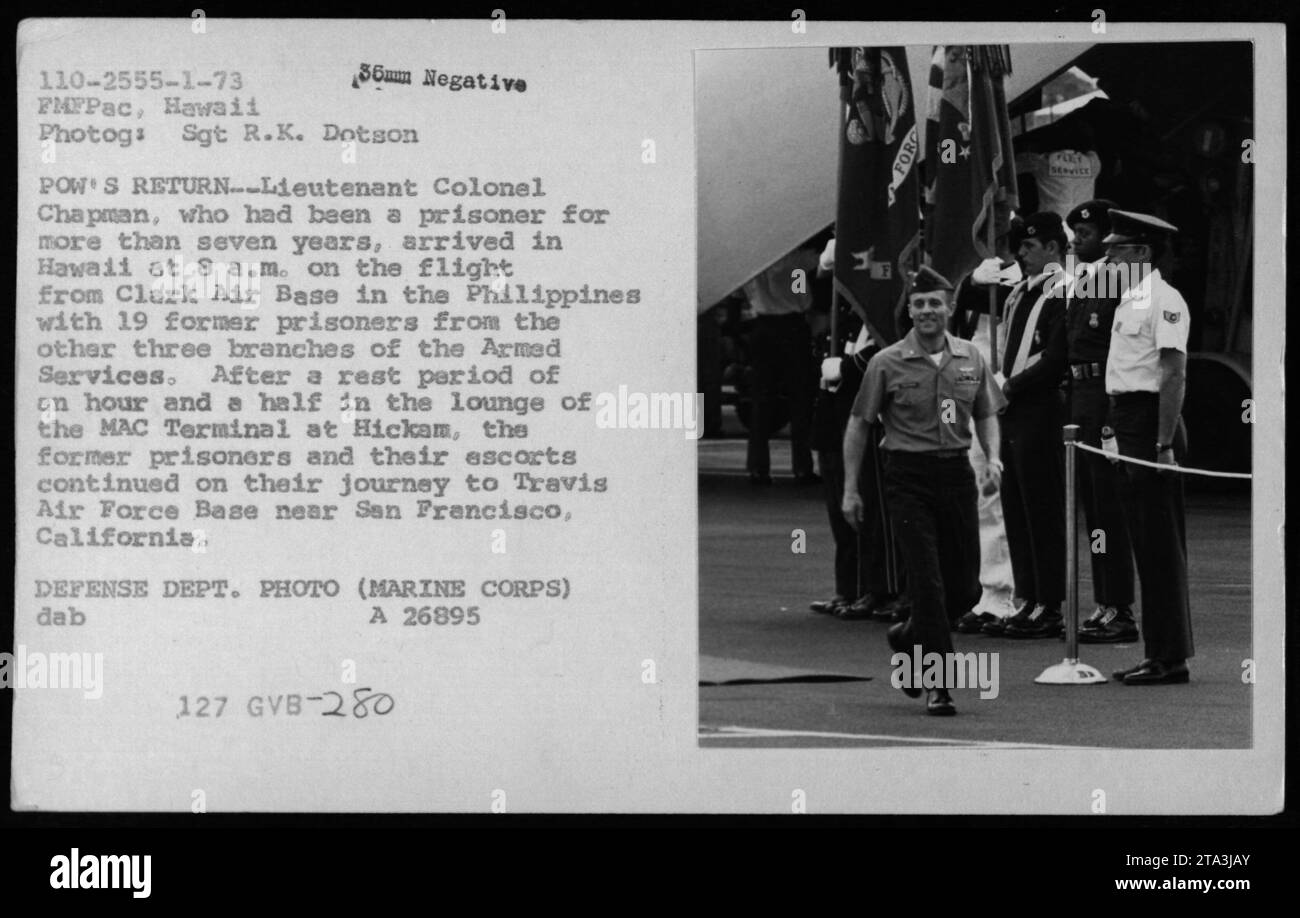 Le lieutenant-colonel Chapman, un ancien prisonnier de guerre depuis ...