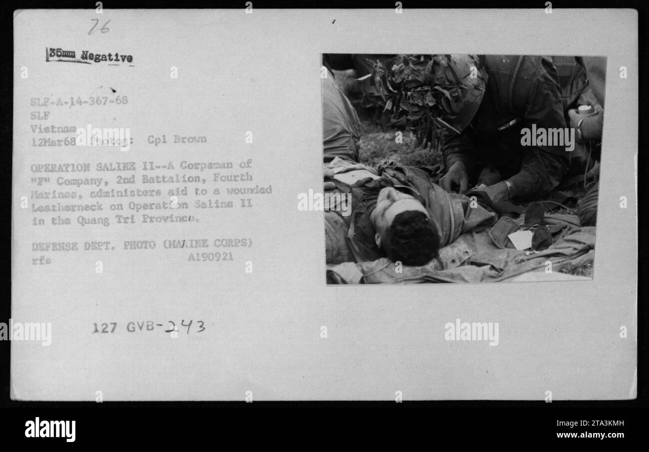 Au cours de l'opération Saline II dans la province de Quang Tri le 12 ...