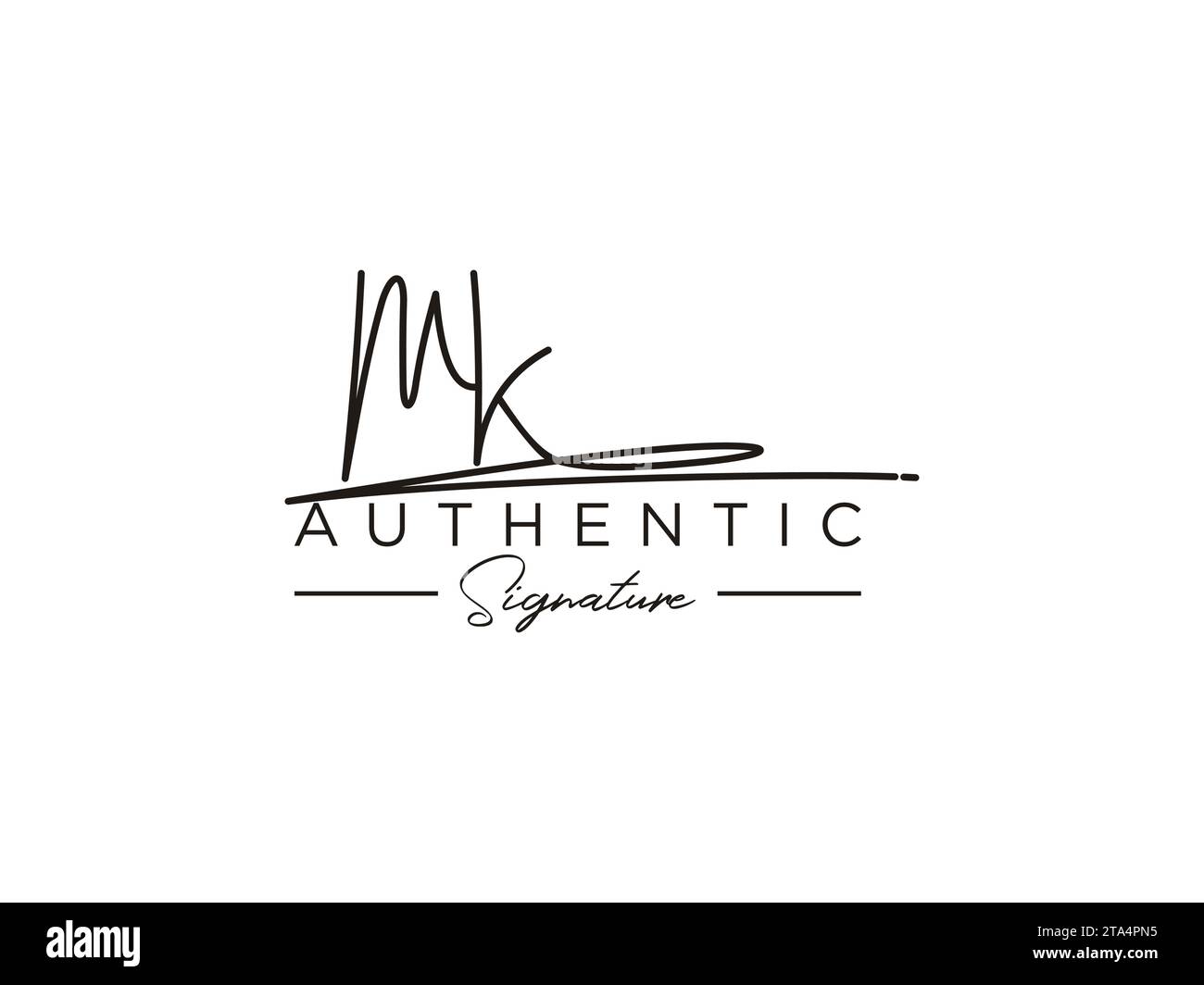 Modèle de logo de signature MK Vector Image Vectorielle Stock - Alamy