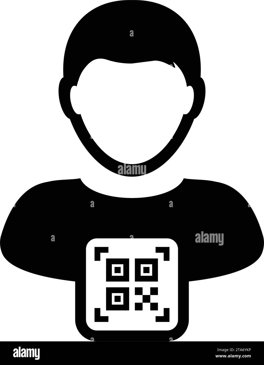 Avatar d'icône d'identification numérique avec code qr pour l'identité ...