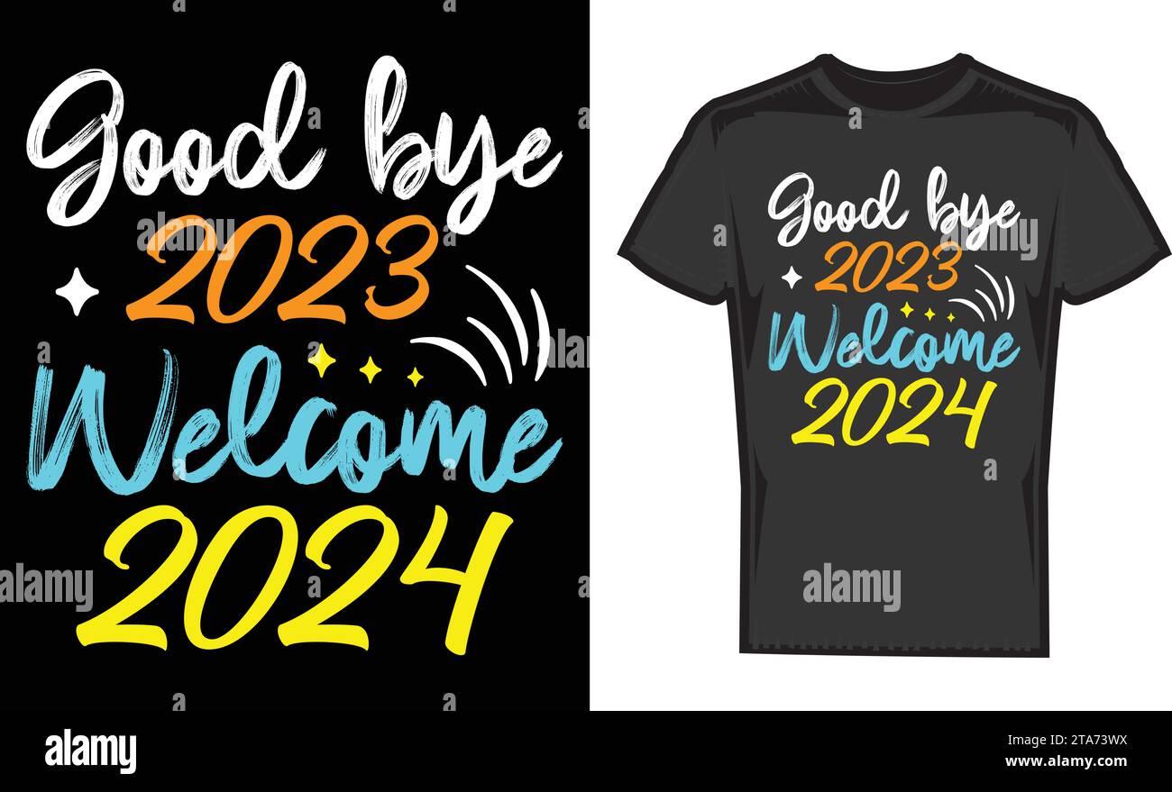 Au revoir 2023 bienvenue 2024 Banque d'images vectorielles - Alamy