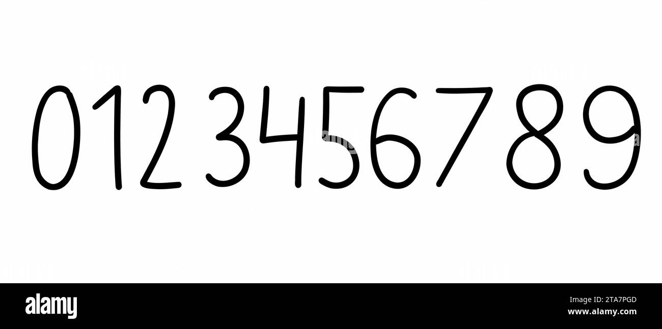 Les numéros de chiffres noirs modernes font de 0 à 9 collection de ...
