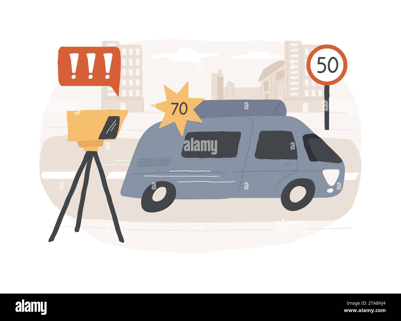 Illustration vectorielle de concept isolée de contrôle de vitesse ...