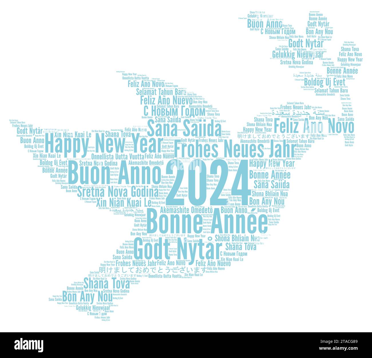 Happy new year in different languages 2024 Banque de photographies et d ...