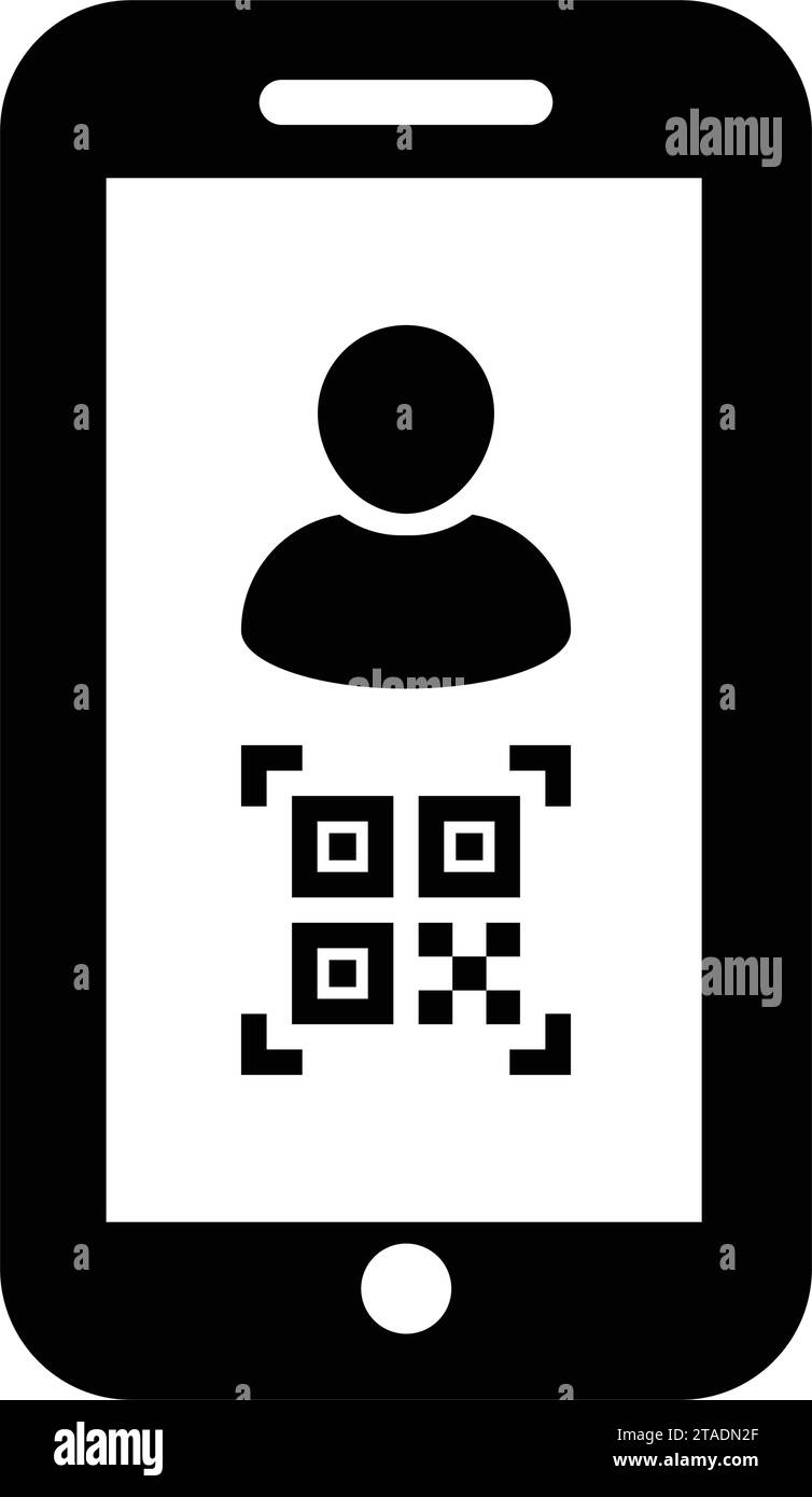 Avatar d'icône d'identification numérique avec code qr pour l'identité ...
