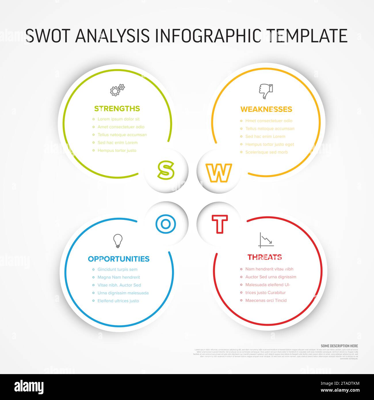 Vecteur SWOT (forces, faiblesses, opportunités, menaces) modèle de ...
