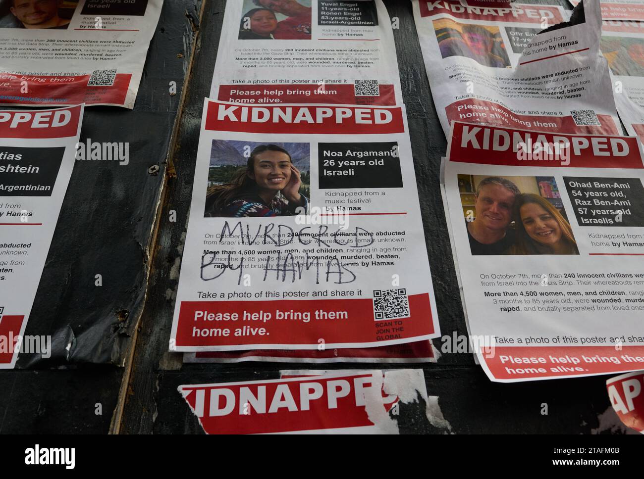 New York, New York, États-Unis. 29 novembre 2023. L'affiche kidnappée ...