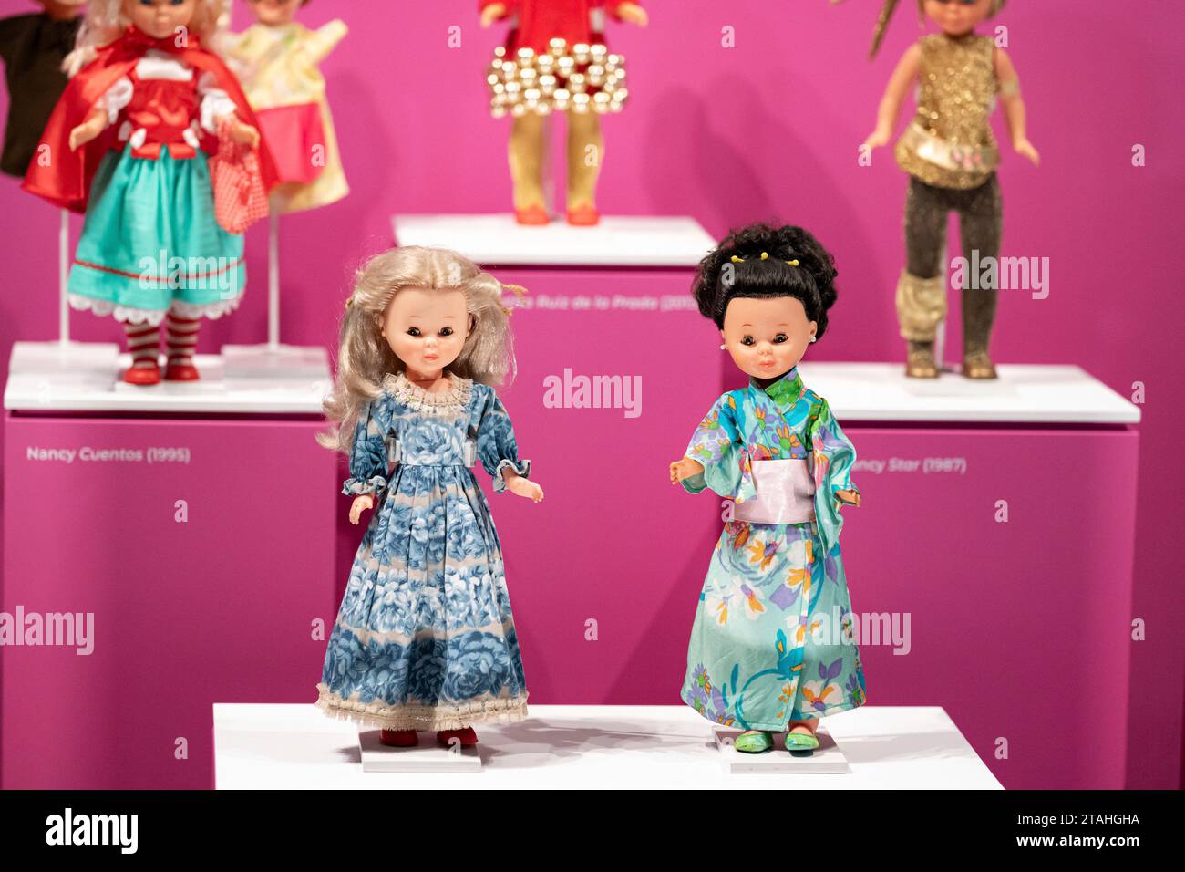 Nancy dolls in an exhibition, at the Museo del Traje, on December 1, 2023, in Madrid (Spain ...