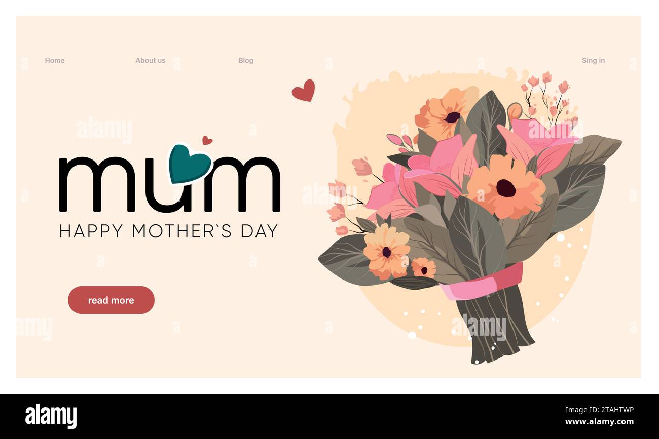 Bonne illustration de la fête des mères avec une femme tenant une fleur ...