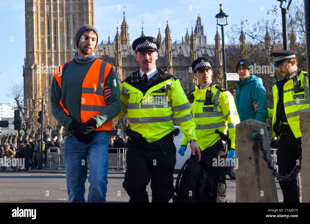 Londres, Angleterre, Royaume-Uni. 1 décembre 2023. Des militants de ...