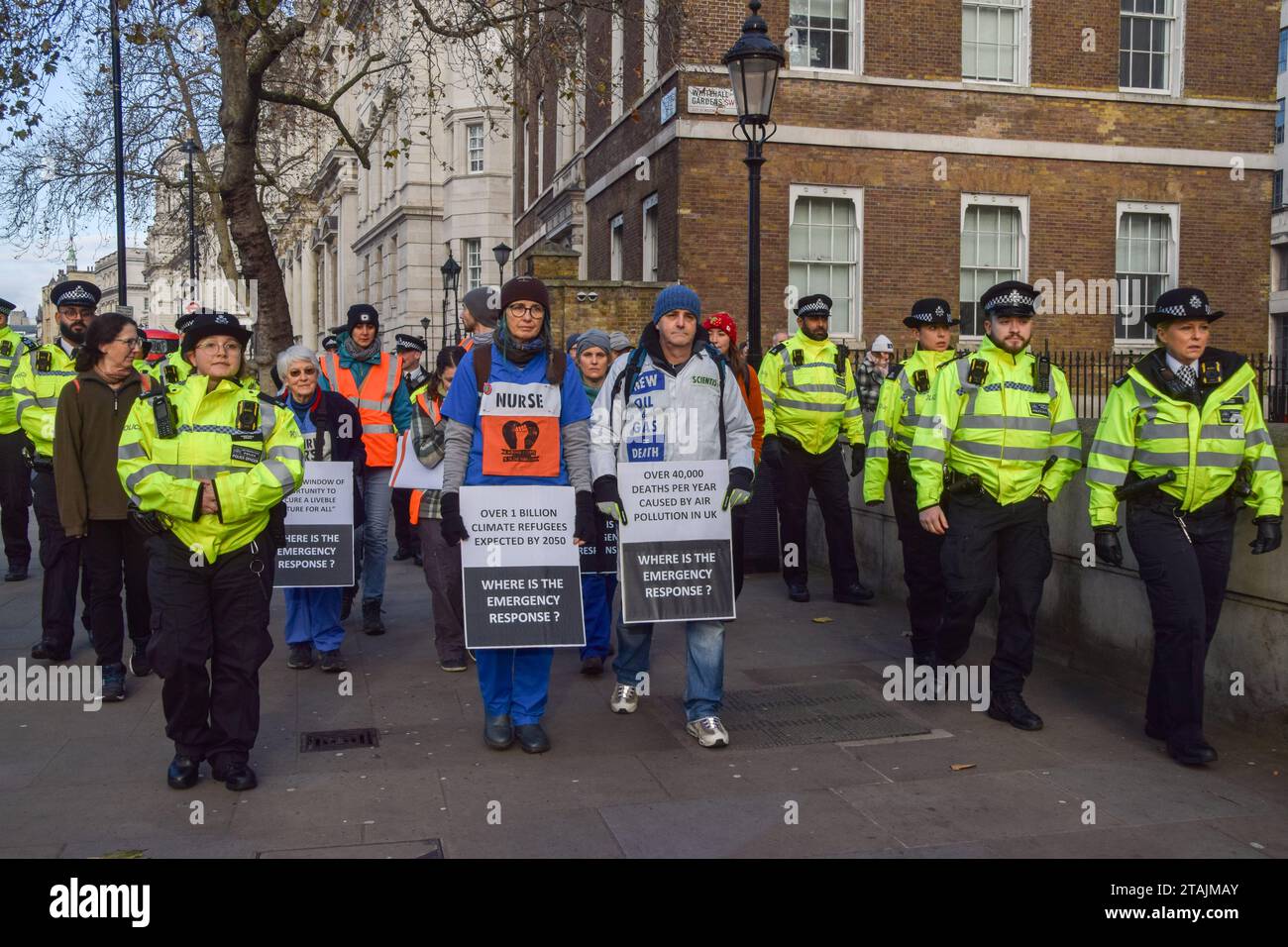 Londres, Angleterre, Royaume-Uni. 1 décembre 2023. Les manifestants ...