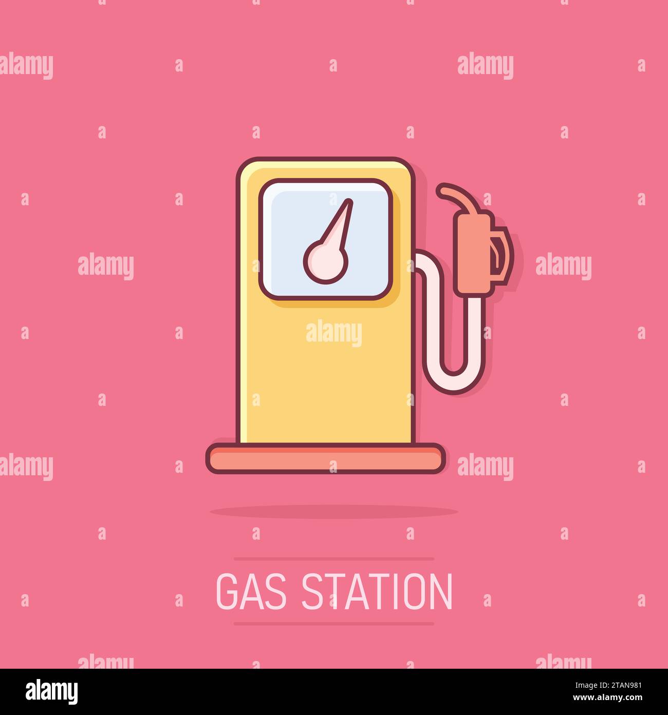 Cartoon Vector icône de station de gaz combustible dans le style ...