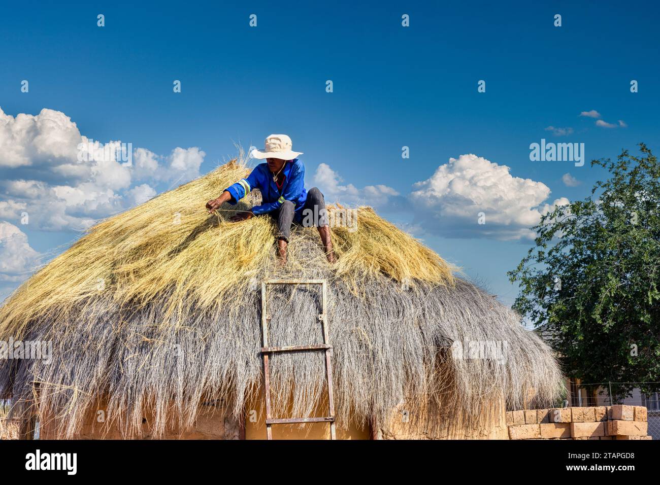 Cabane africaine au toit de chaume Banque de photographies et d’images à haute résolution - Alamy
