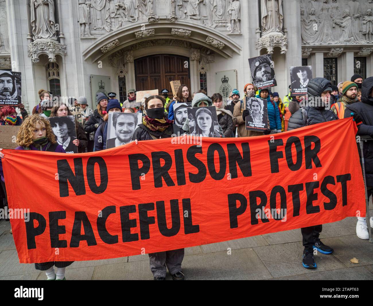 Londres, Royaume-Uni. 2 décembre 2023. Rassemblement à la Cour Suprême ...