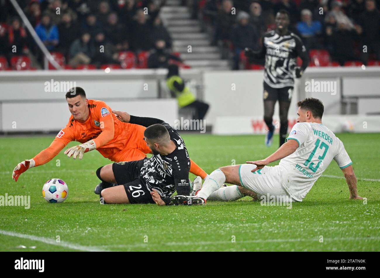 Stuttgart, Deutschland. 02 décembre 2023. TOR zum 1:0 Deniz Undav VfB Stuttgart (26) Torschuss ...