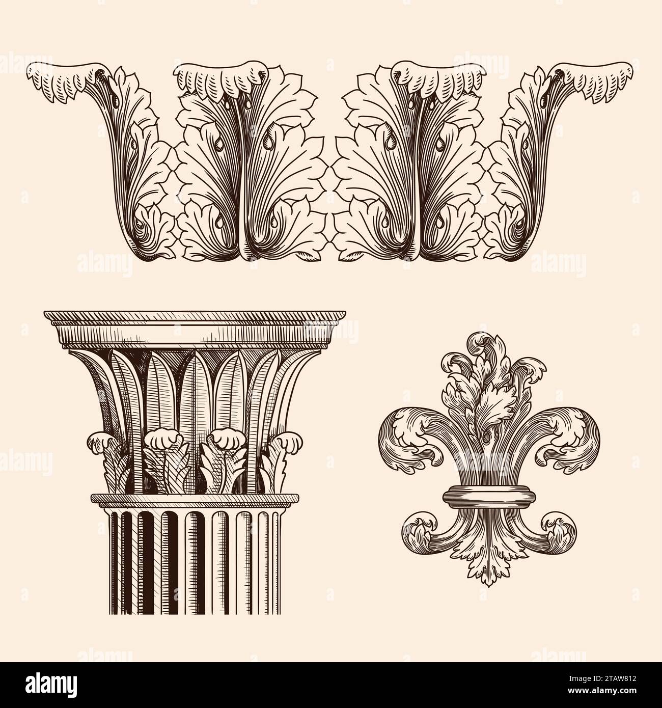 Ordre corinthien grec Banque d'images vectorielles - Alamy