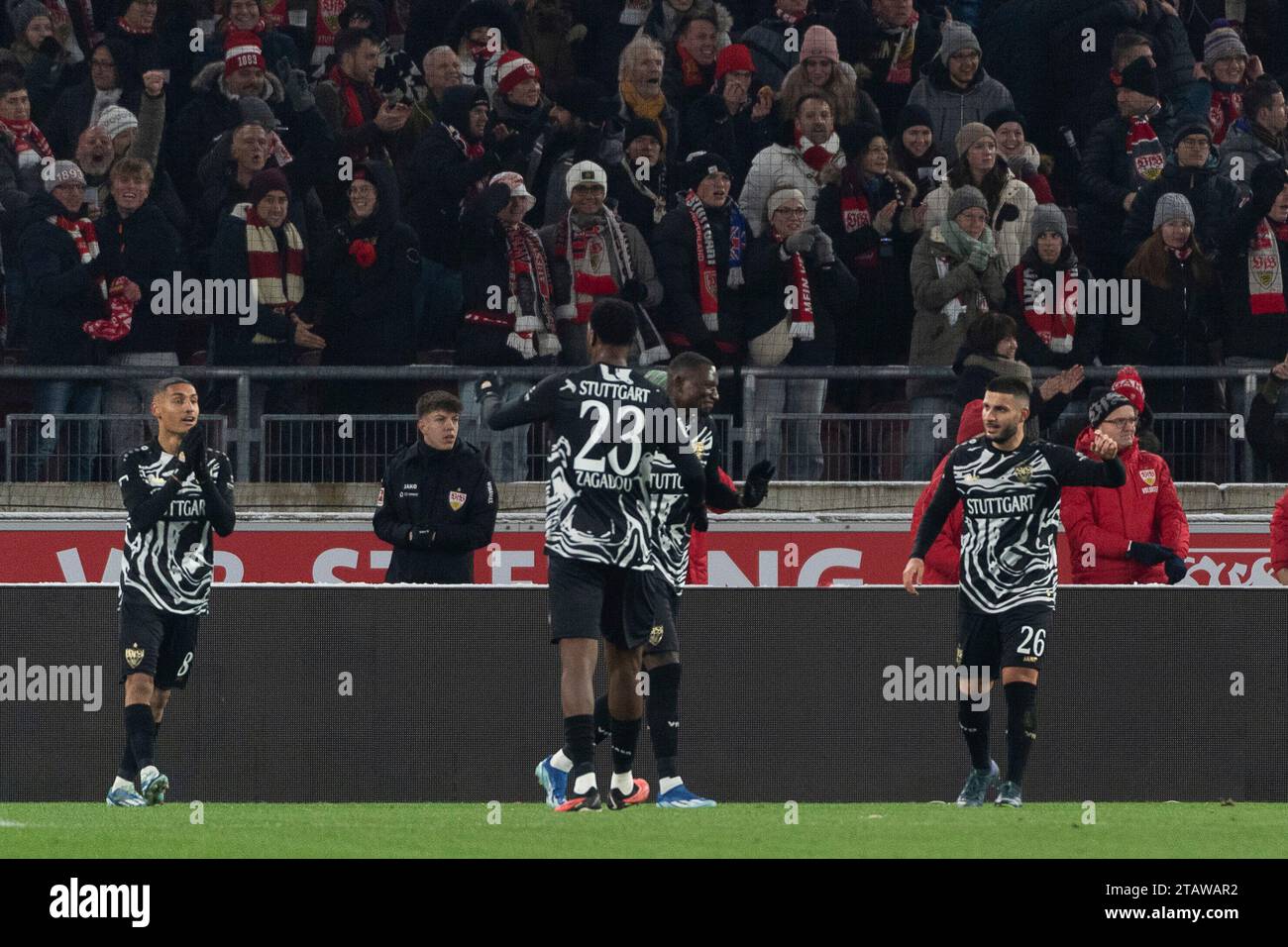 Stuttgart, Deutschland. 02 décembre 2023. Tor zum 1:0 durch Deniz Undav (VfB Stuttgart #26 ...