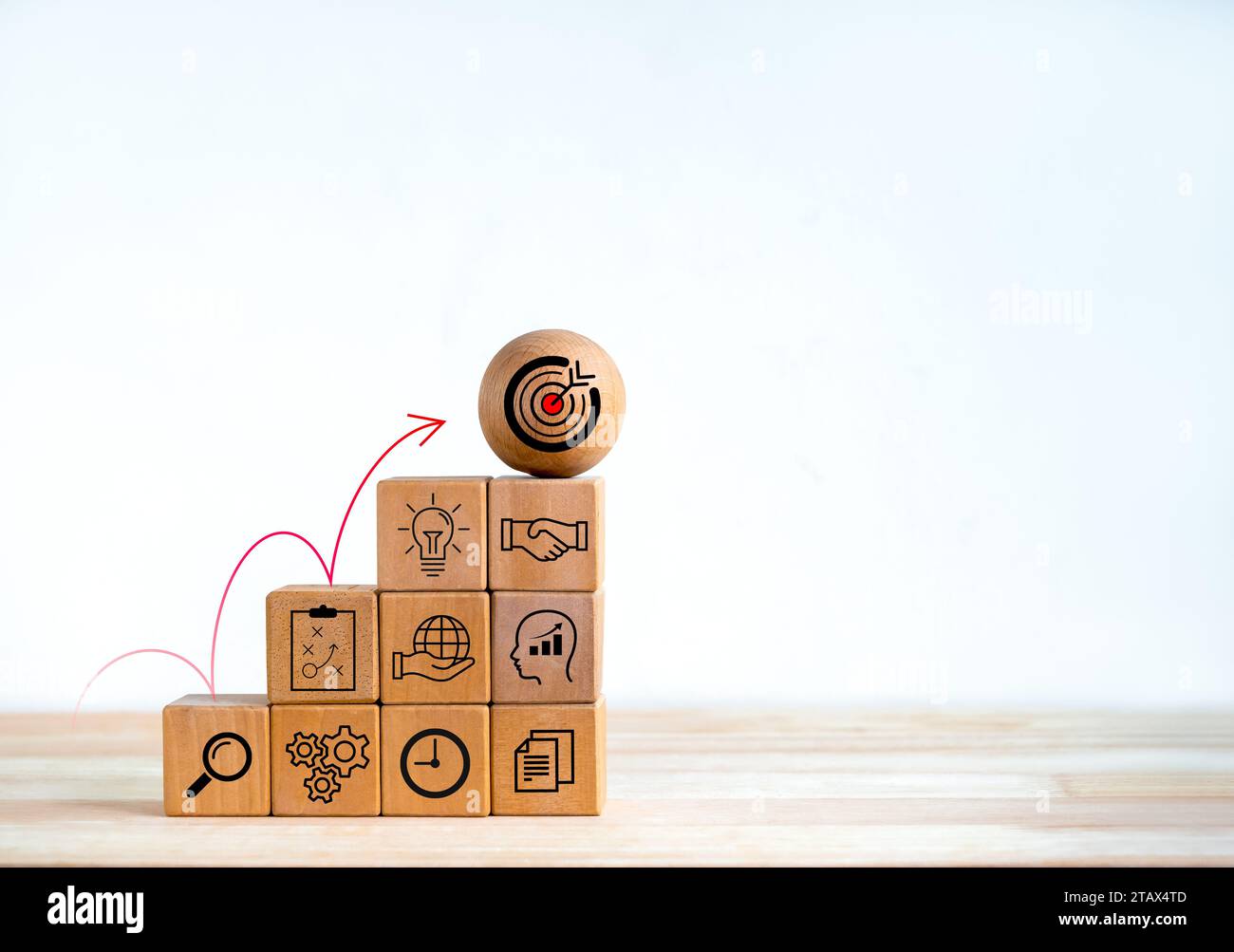 Objectif commercial avec processus de réussite de croissance pour le ...