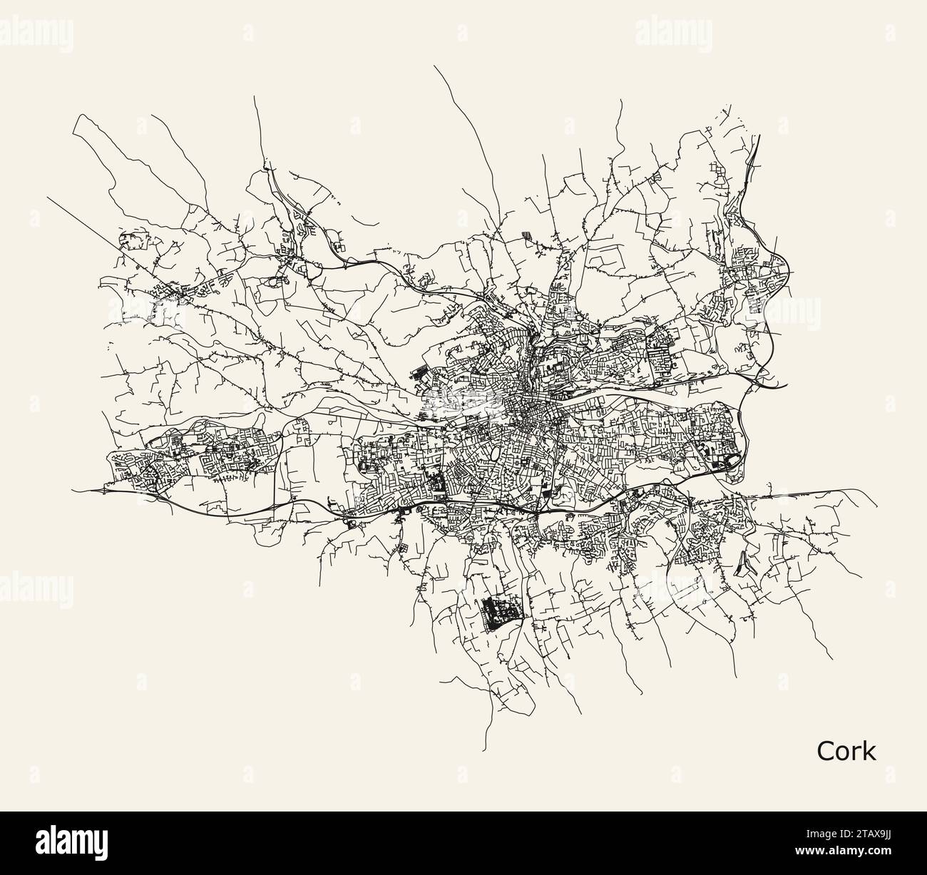 Map of cork ireland Banque d'images vectorielles - Alamy