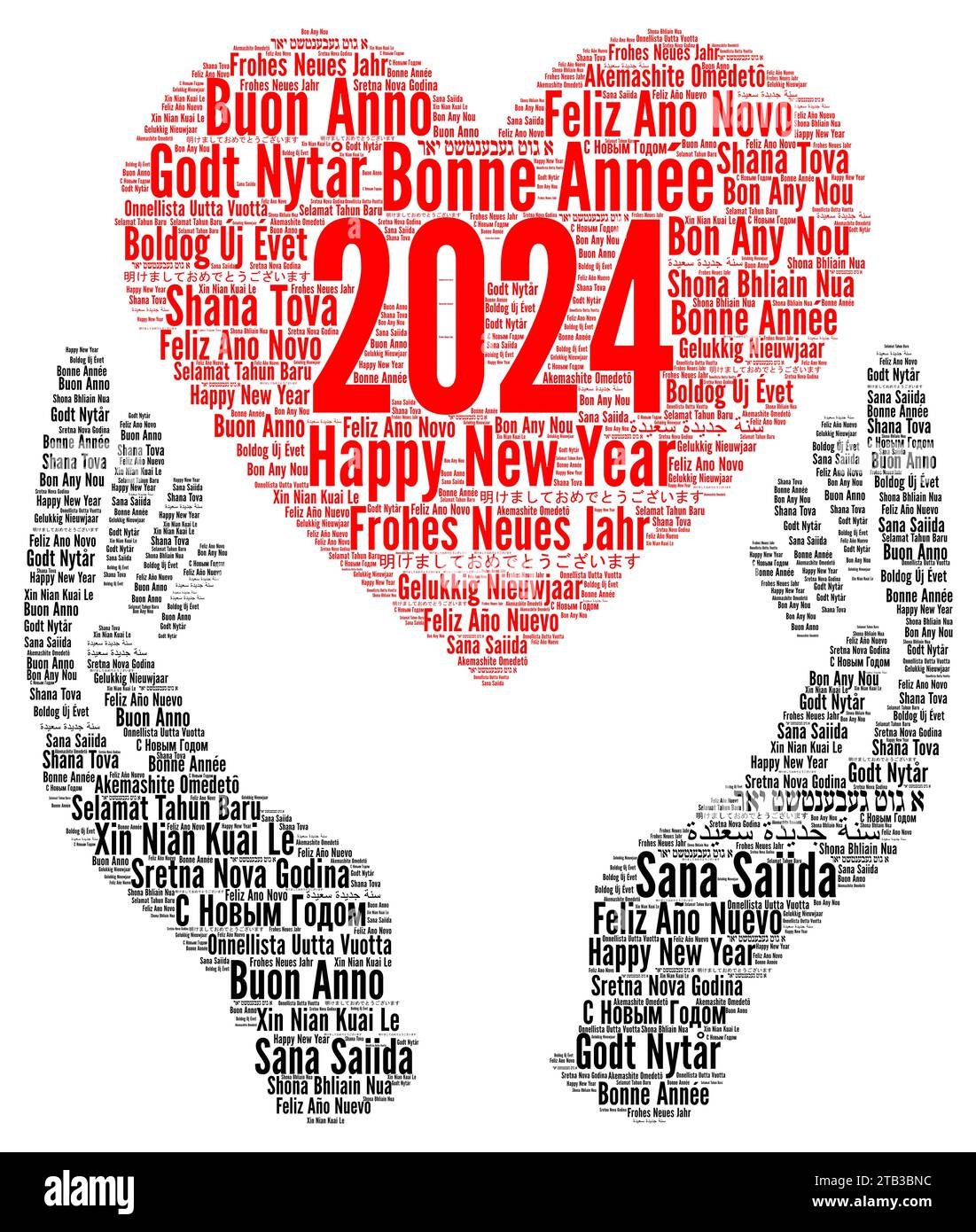 Happy new year in different languages 2024 Banque de photographies et d ...