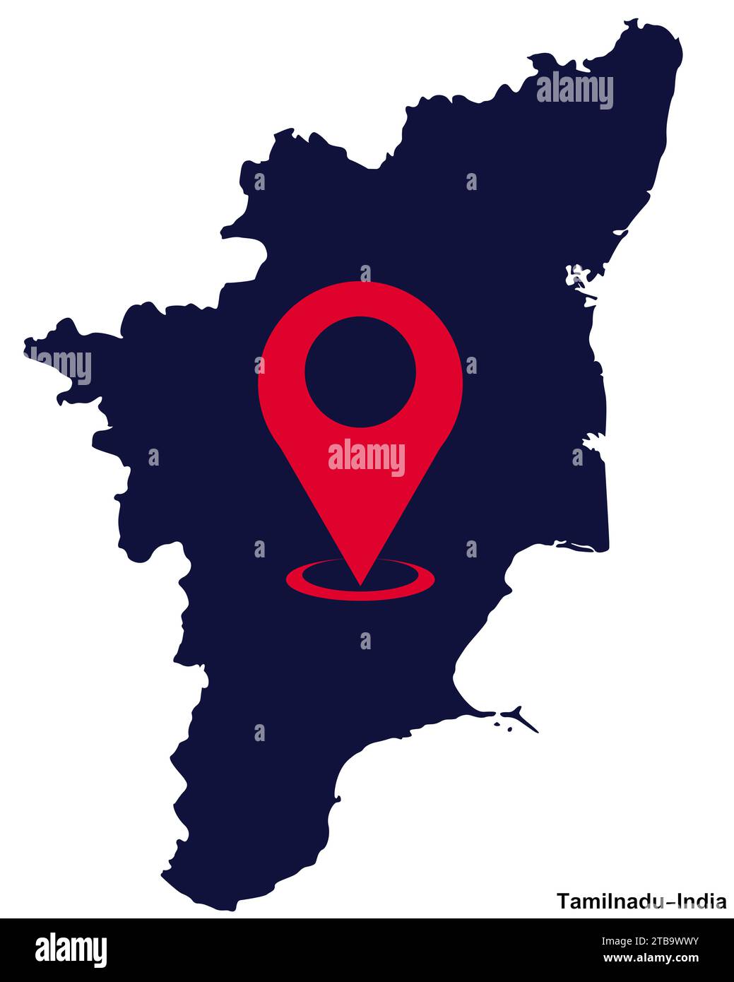 Carte de tamilnadu Banque d'images vectorielles - Alamy