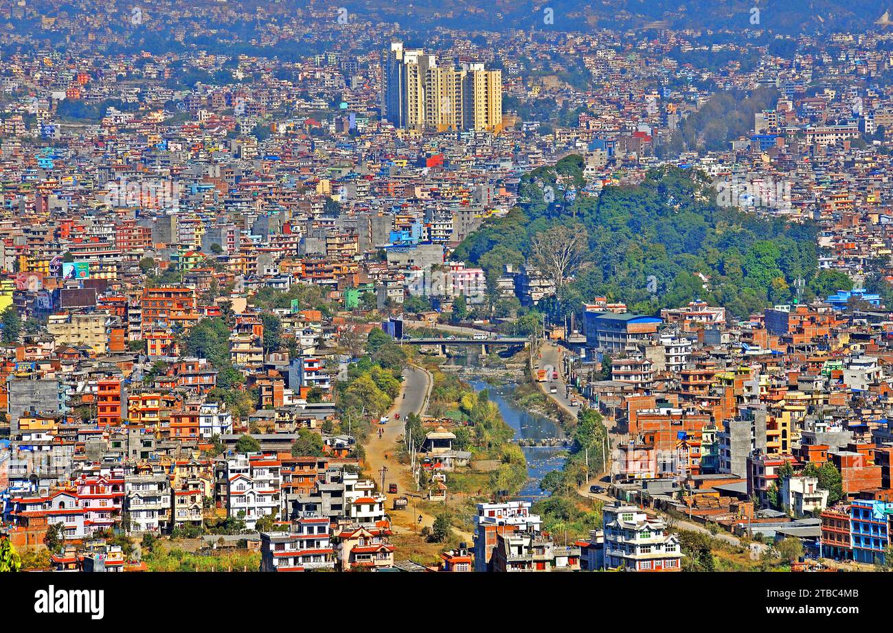 Vue aérienne de la ville de katmandou Banque de photographies et d ...