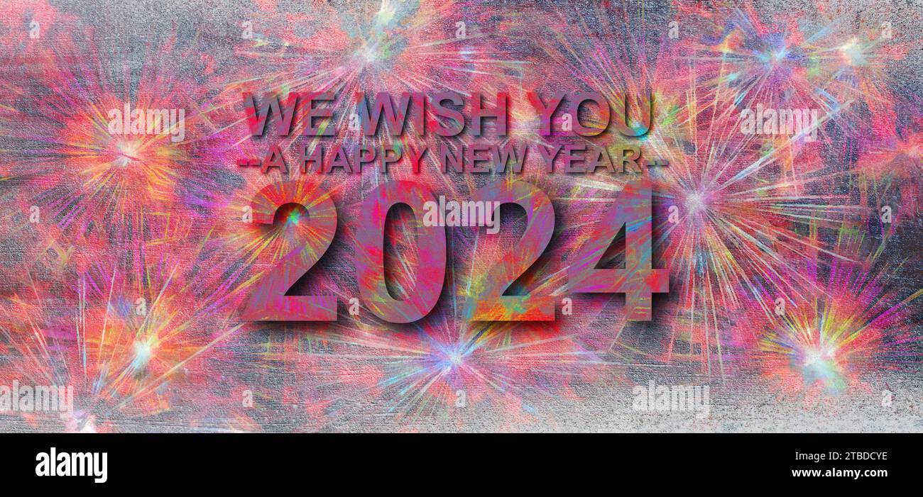 Bonne année 2024 carte de voeux bonne année 2024 Banque de photographies et d’images à haute ...