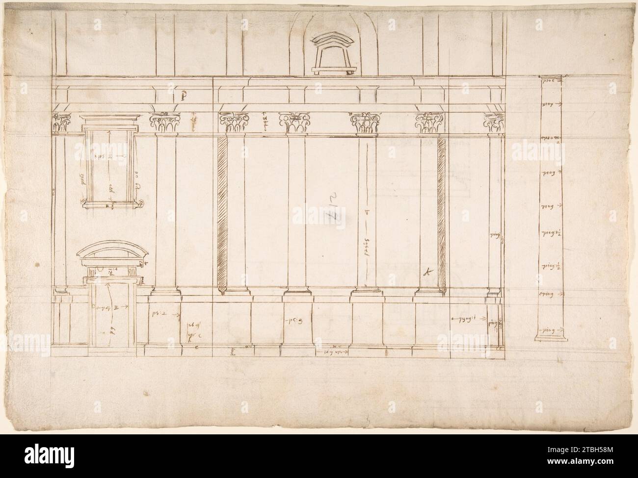 Santa Maria Maggiore, Chapelle des Sforza, élévation (recto) inconnue ...