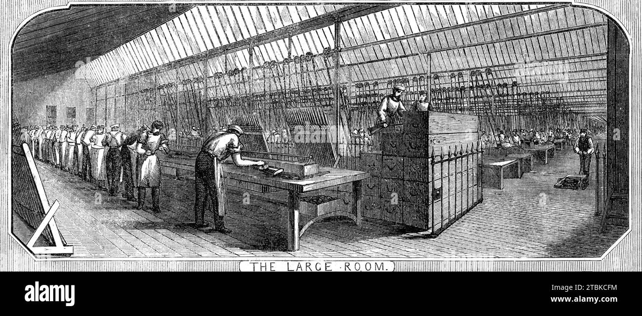 Royal Small Arms Factory, Enfield : The large Room, 1861. La RSAF était ...