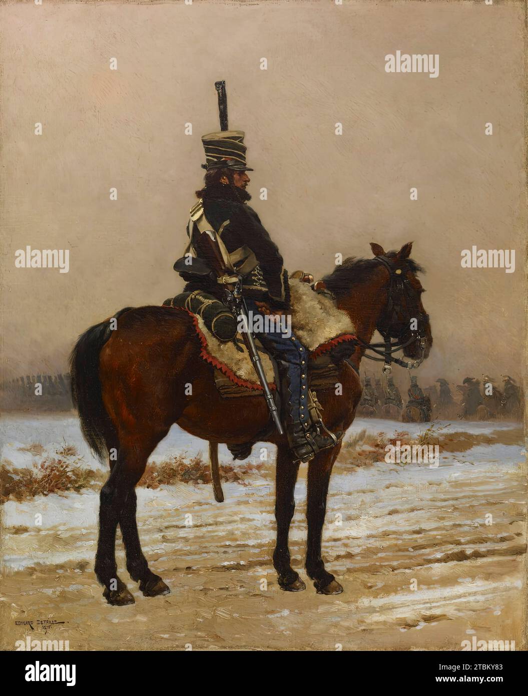 Le piquet, 1875. Dans cette scène hivernale qui se déroule à l'époque ...