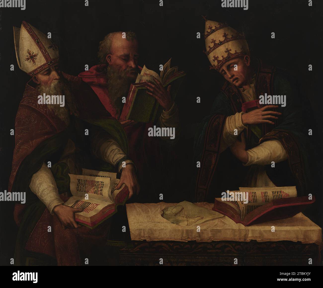 Saints Augustin, Jérôme et Grégoire le Grand, 1533. Ce panneau ...
