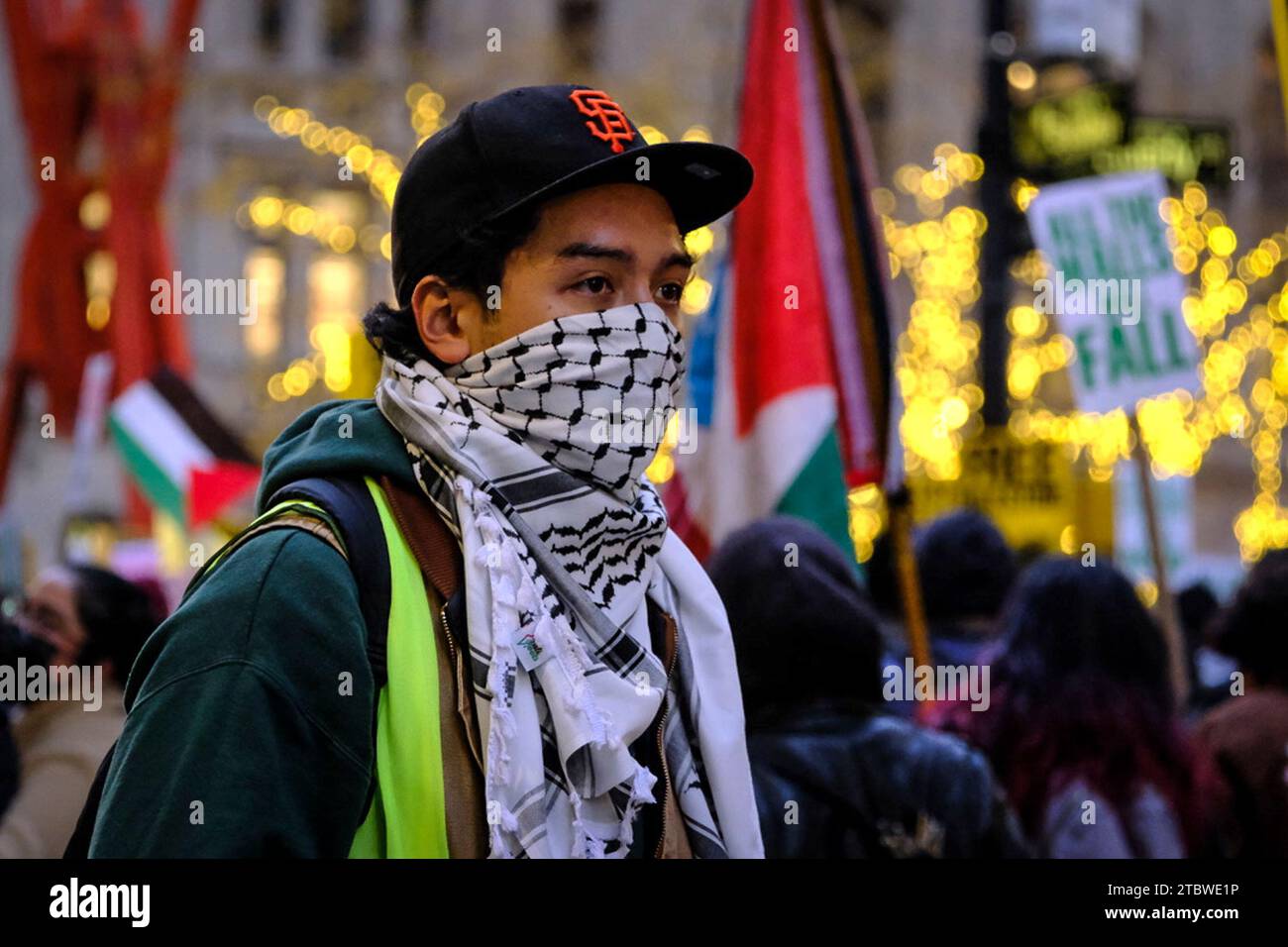 New York, NY, États-Unis. 8 décembre 2023. Les manifestants pro ...