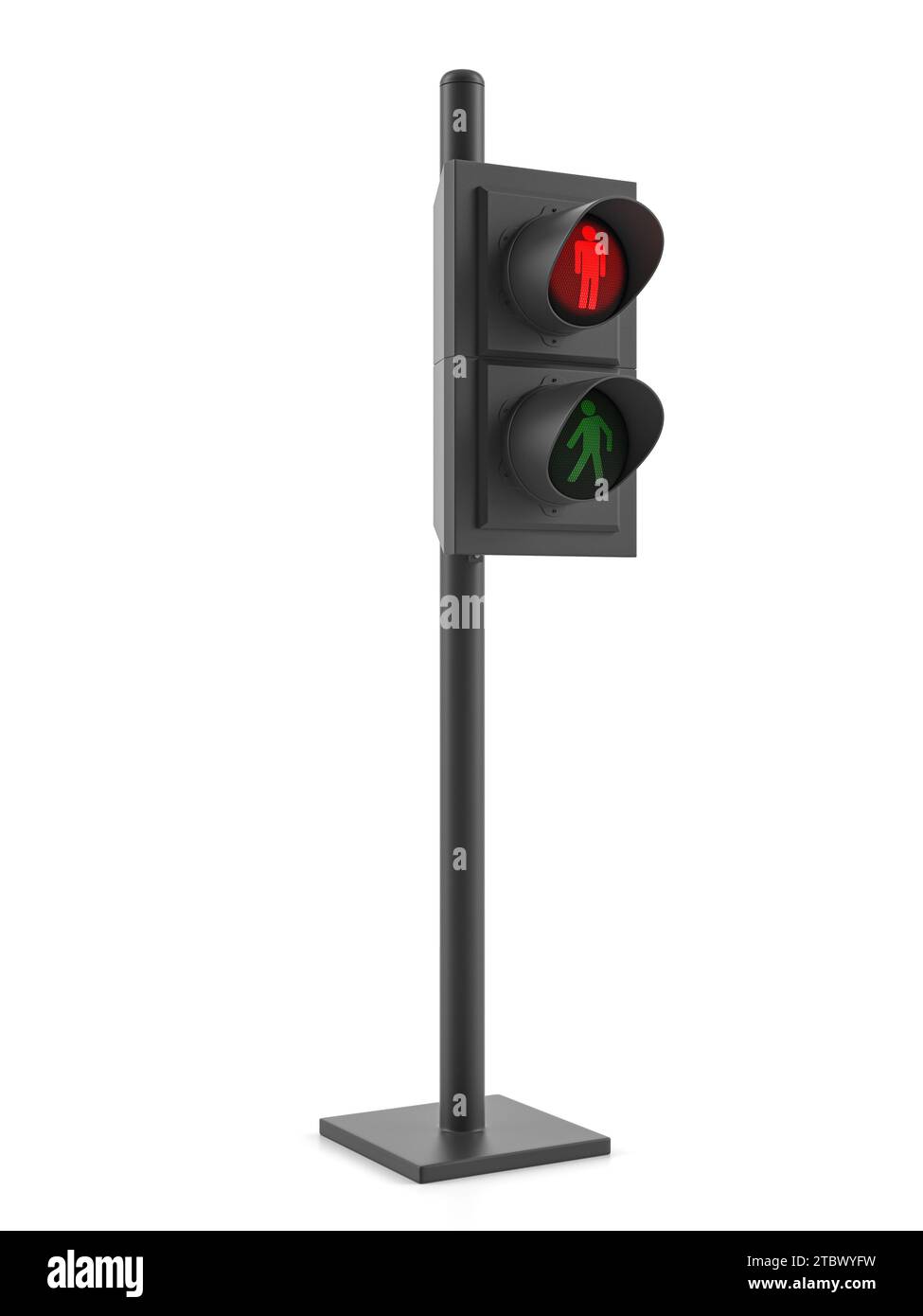 Feu tricolore sur fond blanc. illustration 3d Photo Stock - Alamy