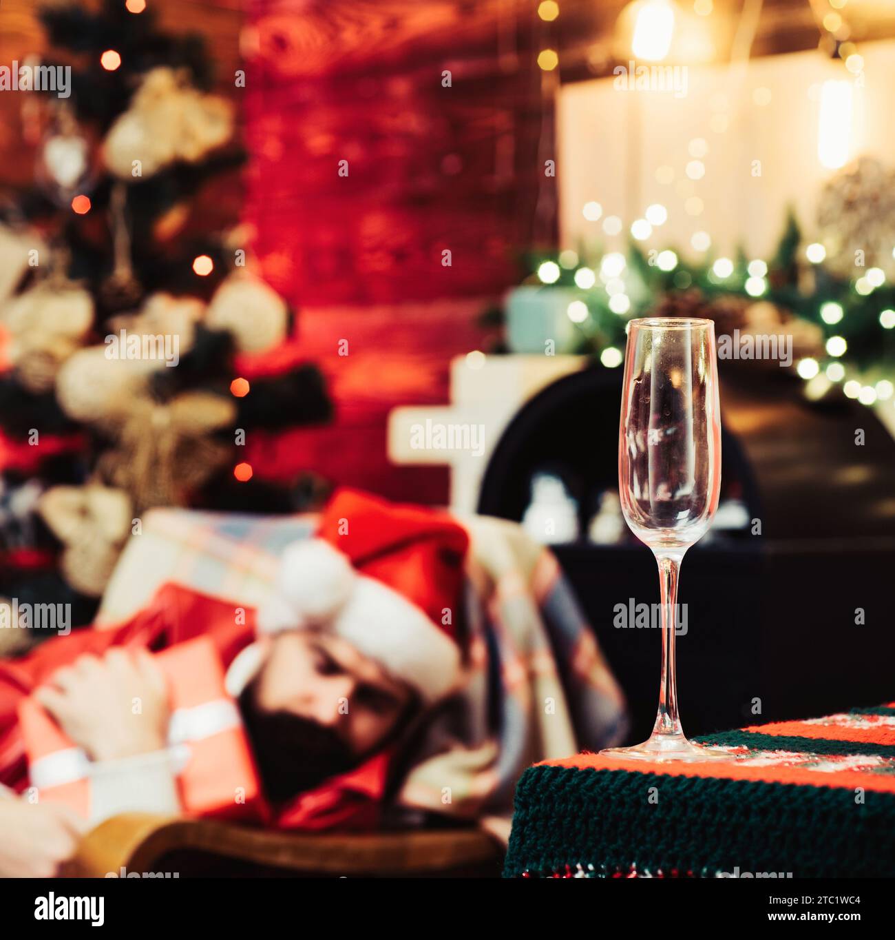 Vin champagne. Champagne festif. Humeur du nouvel an. Fête de Noël ...